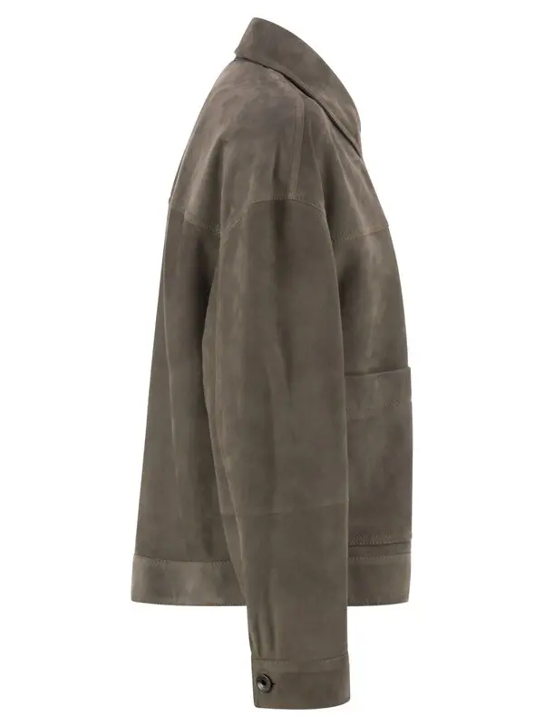 Brunello Cucinelli Couture Leather Shirt Jacket