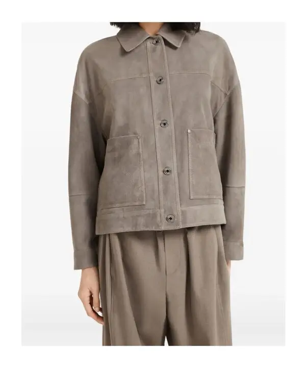 Brunello Cucinelli Leather Shirt Jacket