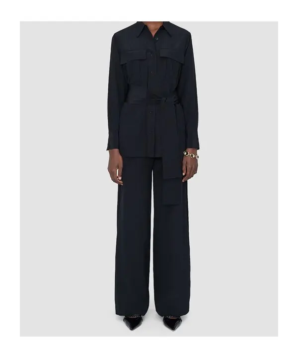 JOSEPH Yas Crepe De Soie Silk Shirt - Black