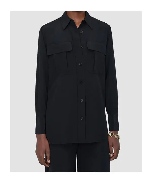JOSEPH Yas Crepe De Soie Silk Shirt - Black