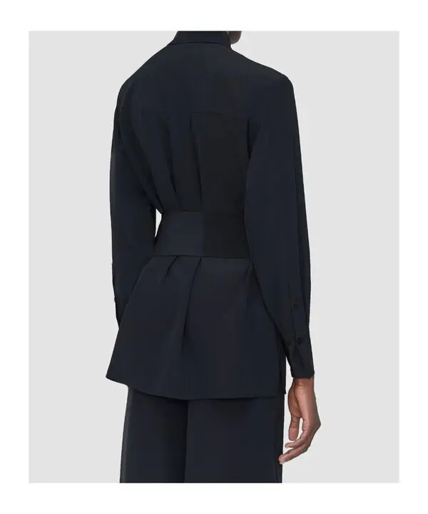 JOSEPH Yas Crepe De Soie Silk Shirt - Black