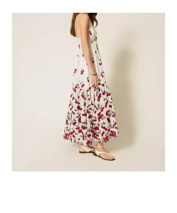 TWINSET Cherry Print Maxi Dress