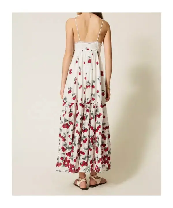 TWINSET Cherry Print Maxi Dress