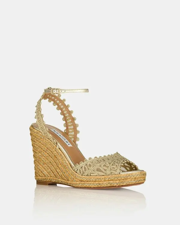 AQUAZZURA Rope Trim Wedge Sandals