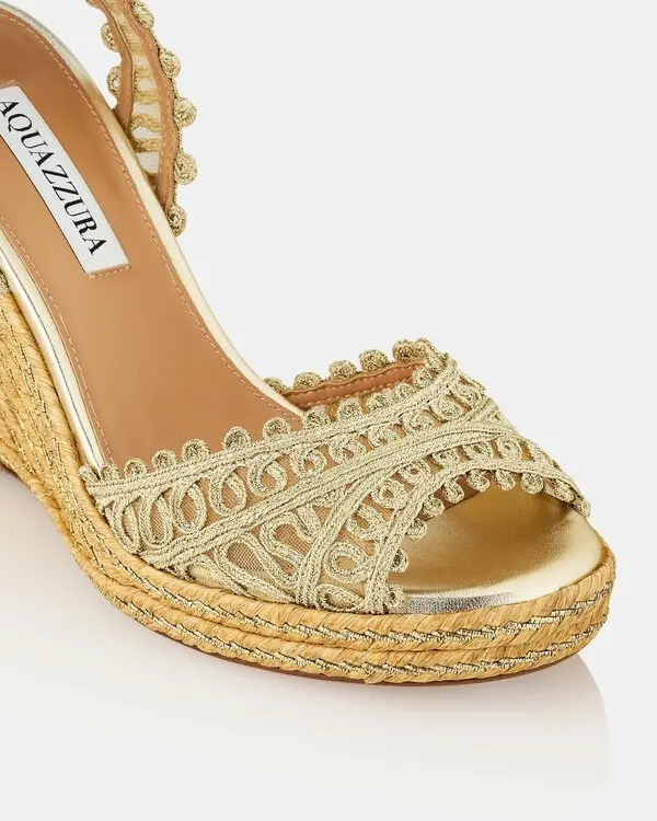 AQUAZZURA Rope Trim Wedge Sandals