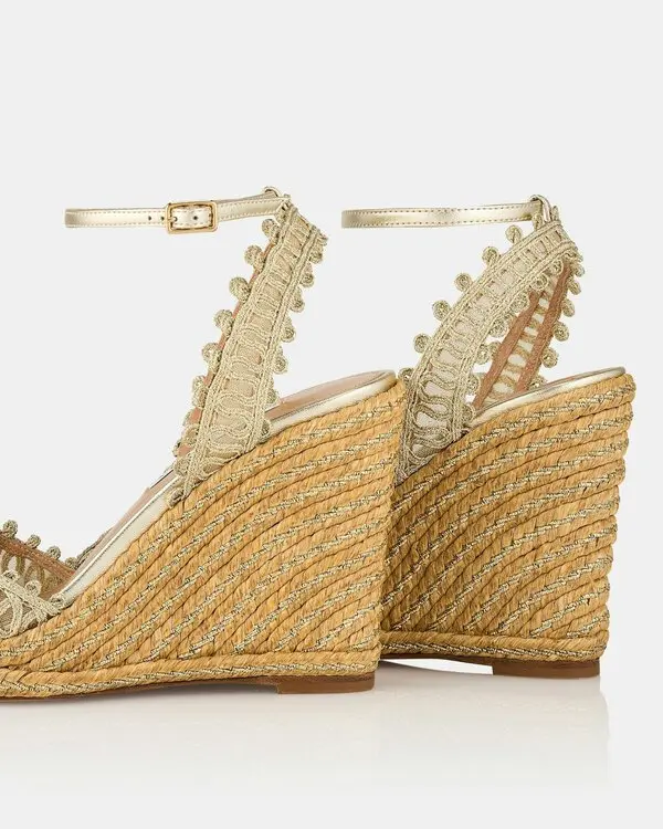 AQUAZZURA Rope Trim Wedge Sandals