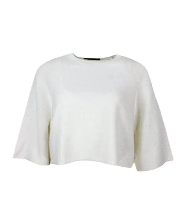 Fabiana Filippi Round Neck Sequin Embellished Sweater