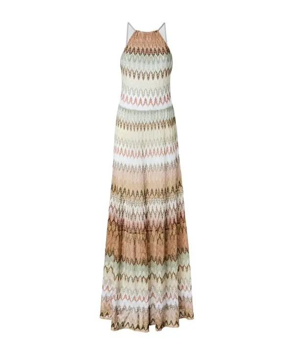 Missoni Zigzag Pattern Halterneck Maxi Dress
