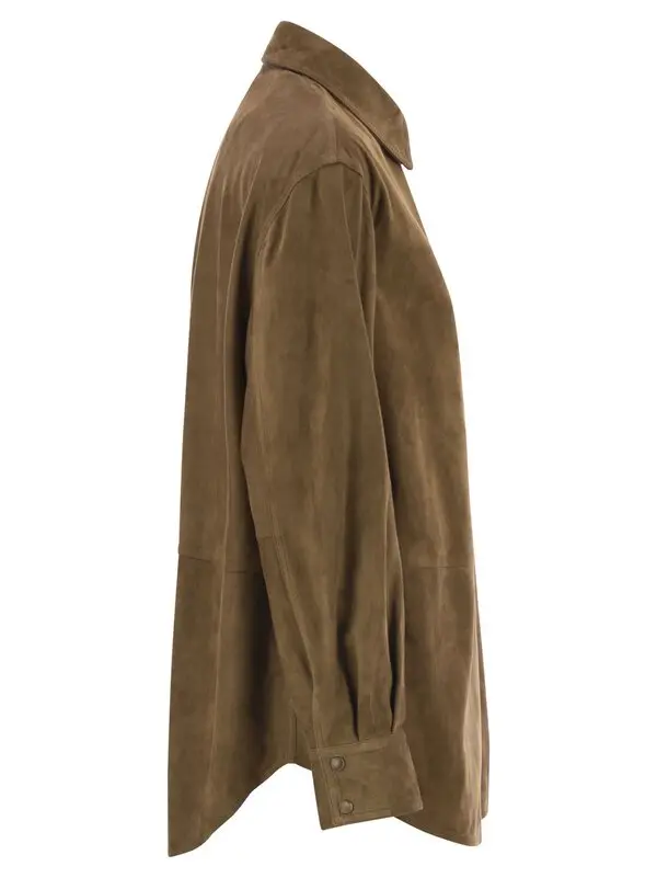 Brunello Cucinelli Bead-embellished Leather Shirt