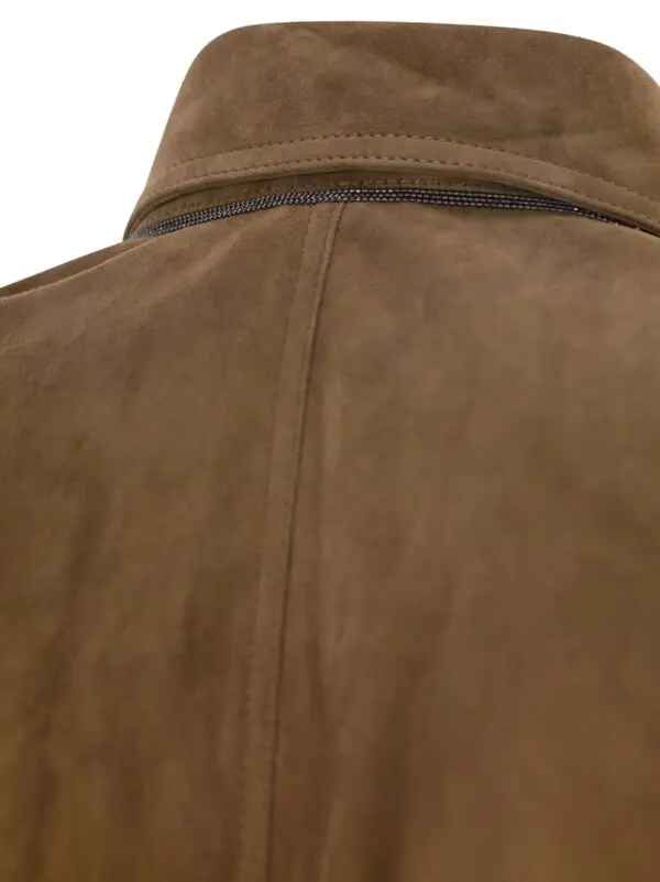 Brunello Cucinelli Bead-embellished Leather Shirt