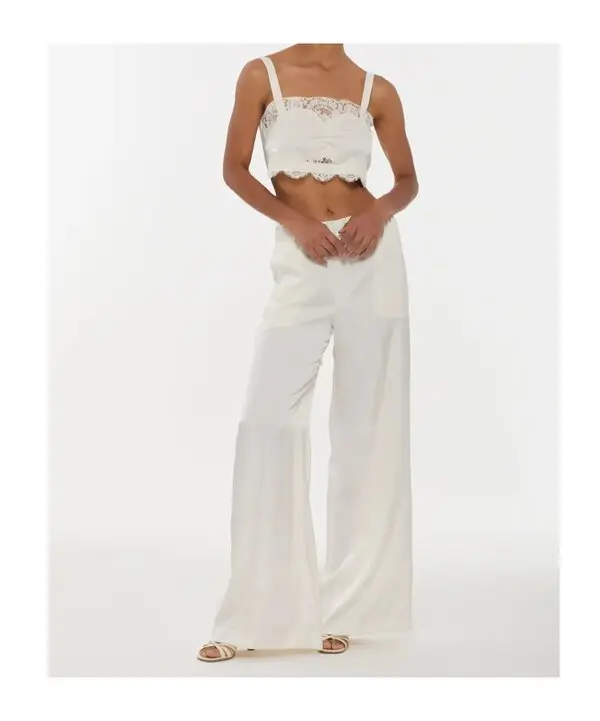 P.a.r.o.s.h Lace-trimmed Cropped Top With Bow Detail