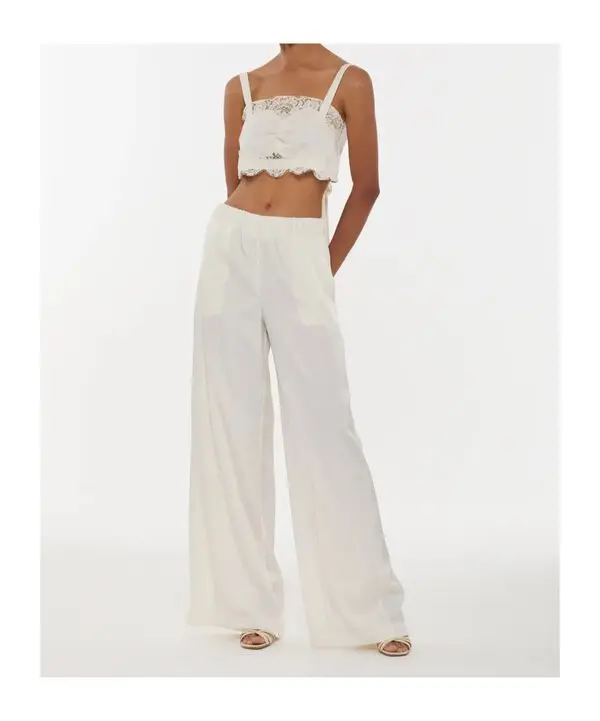 P.a.r.o.s.h Lace-trimmed Cropped Top With Bow Detail
