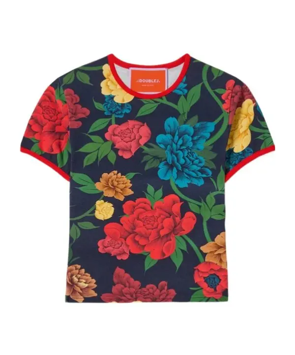 La DoubleJ Short Sleeve Crewneck Top With Contrasting Trim