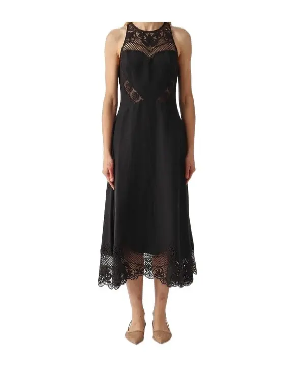 TWINSET Lace-trim Midi Dress