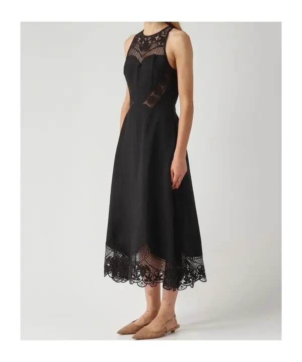 TWINSET Lace-trim Midi Dress