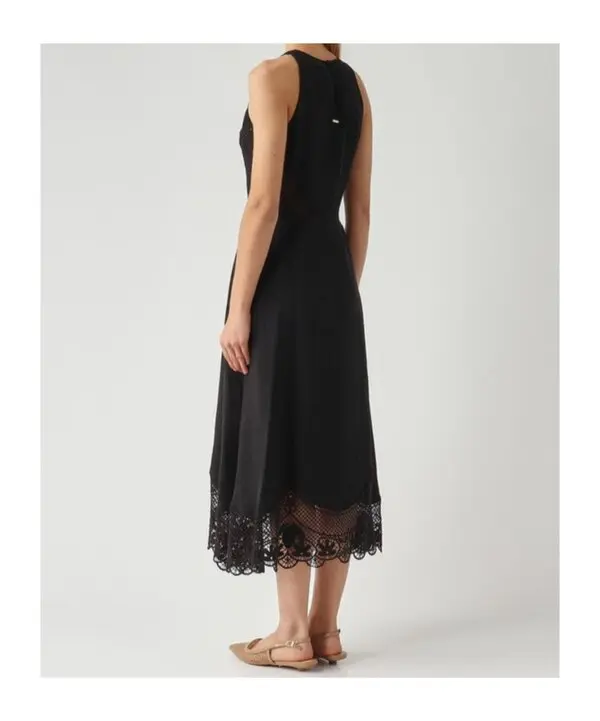 TWINSET Lace-trim Midi Dress