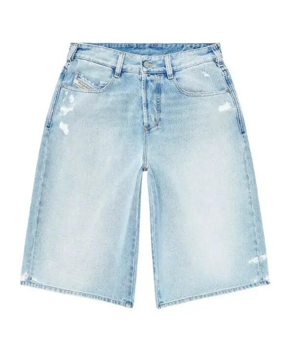 DIESEL® D-enim-m Distressed Denim Shorts