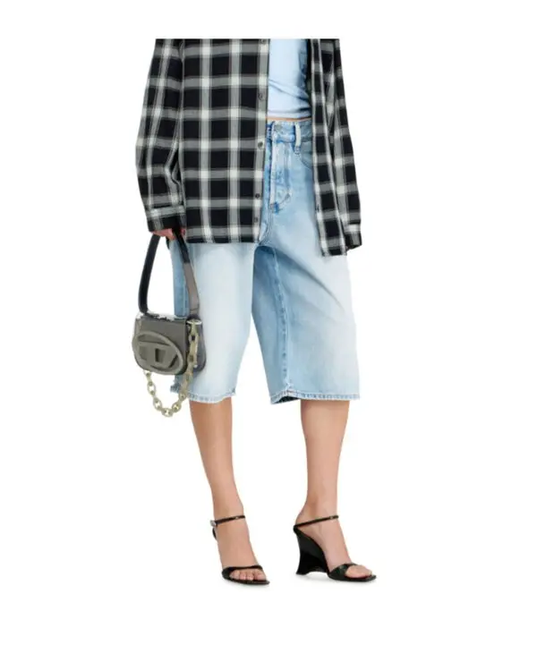 DIESEL® D-enim-m Distressed Denim Shorts