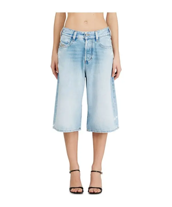 DIESEL® D-enim-m Distressed Denim Shorts