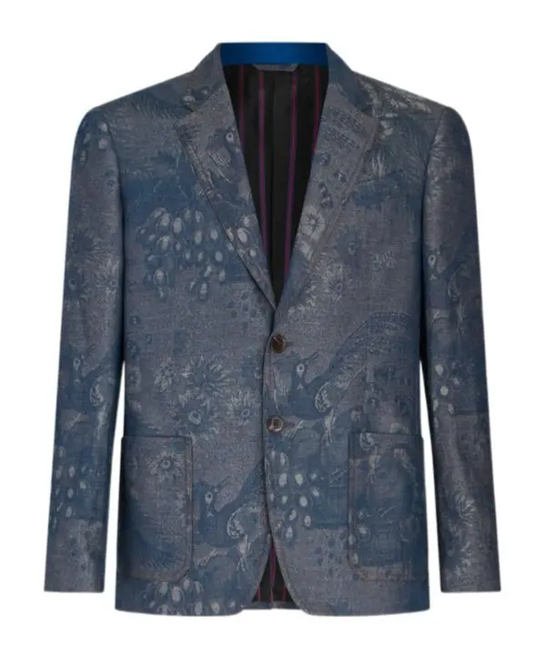 Etro Jacquard Denim Blazer