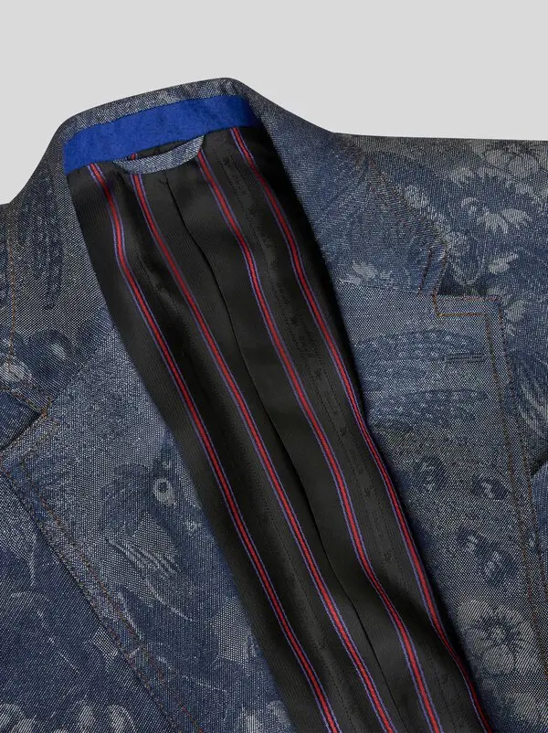 Etro Jacquard Denim Blazer