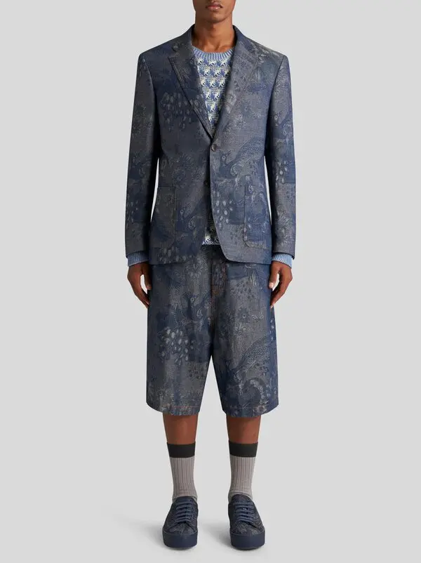 Etro Jacquard Denim Blazer