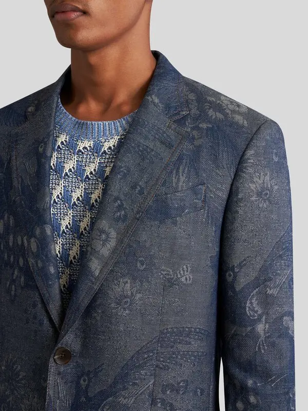 Etro Jacquard Denim Blazer