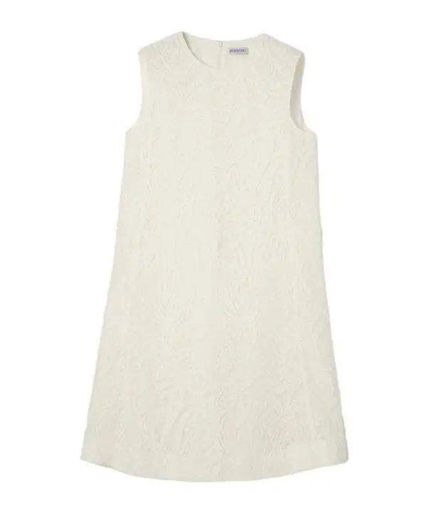 Burberry Paisley Lace Shift Dress - Chalk White