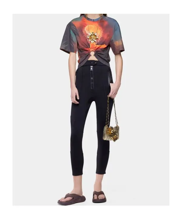 Rabanne Firework-printed Crewneck T-shirt - Orange Color