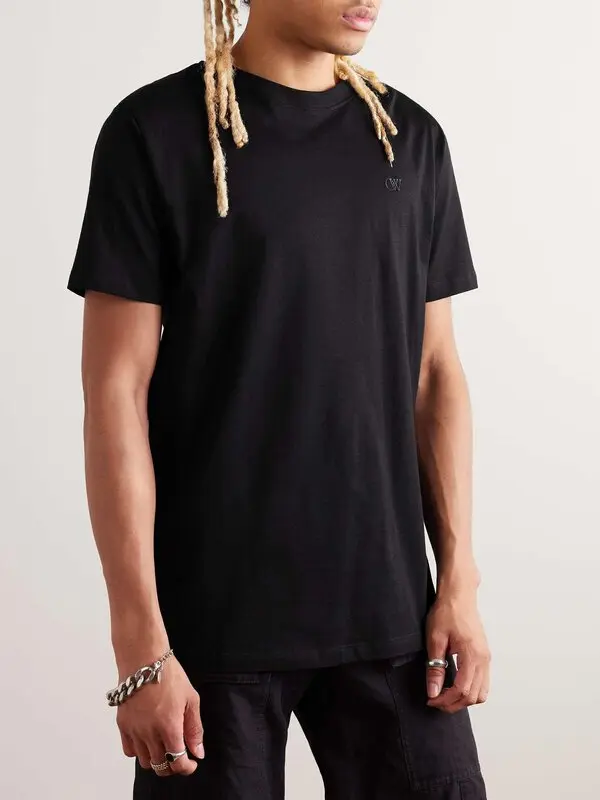 Off-White Logo Embroidered Crewneck T-shirt