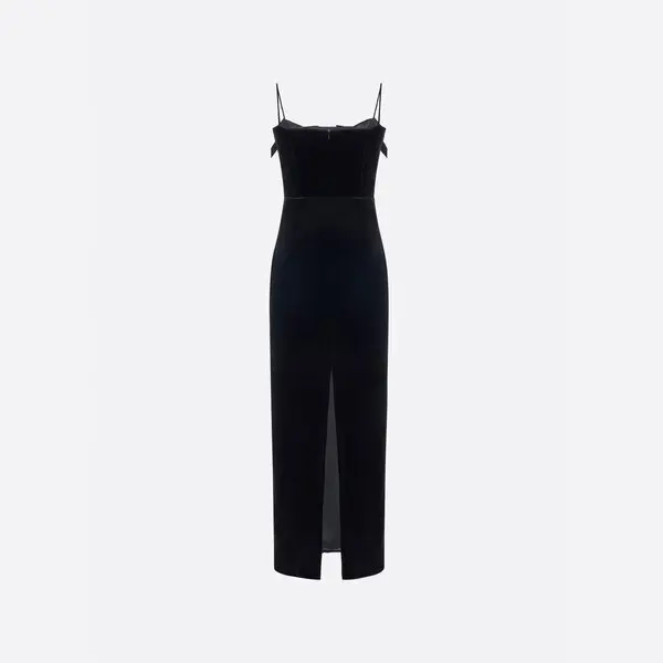 Alessandra Rich Velvet Dress With Bows