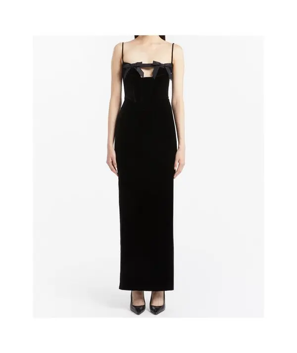 Alessandra Rich Velvet Dress With Bows