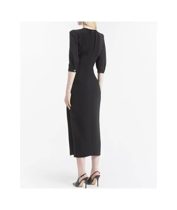 Alessandra Rich Cady Midi Dress With Splits