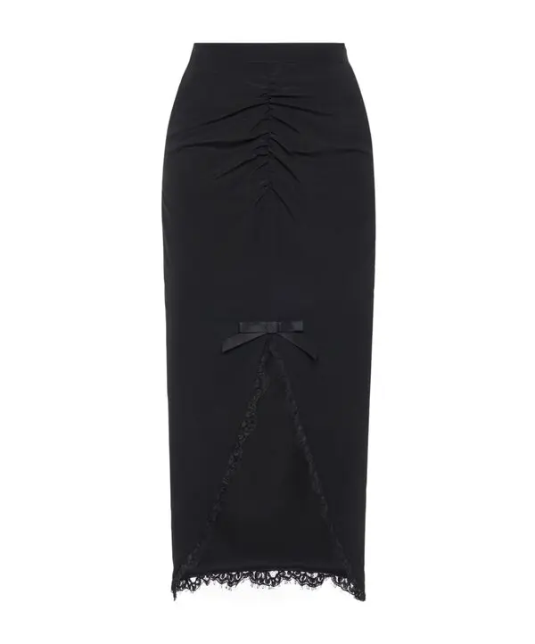 Alessandra Rich Lace-trim Midi Skirt - Black