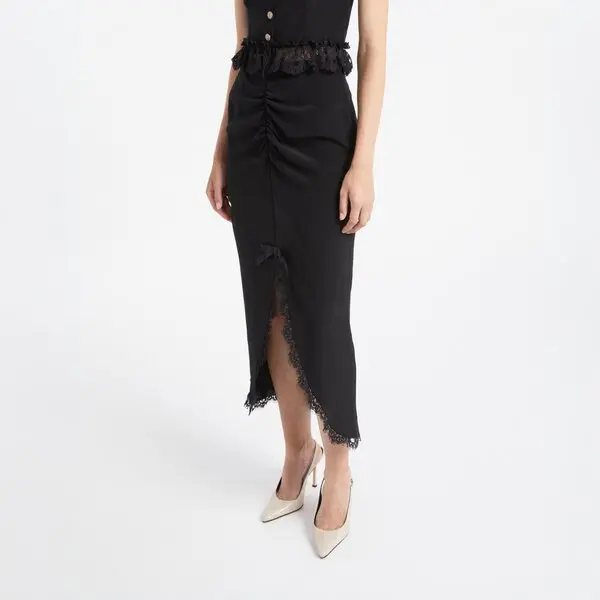 Alessandra Rich Lace-trim Midi Skirt