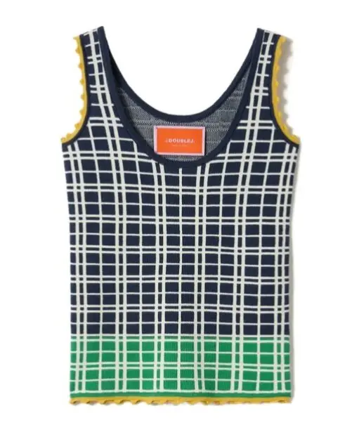 La DoubleJ Check Ribbed Top