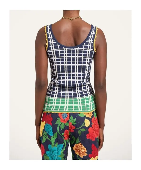 La DoubleJ Check Ribbed Top