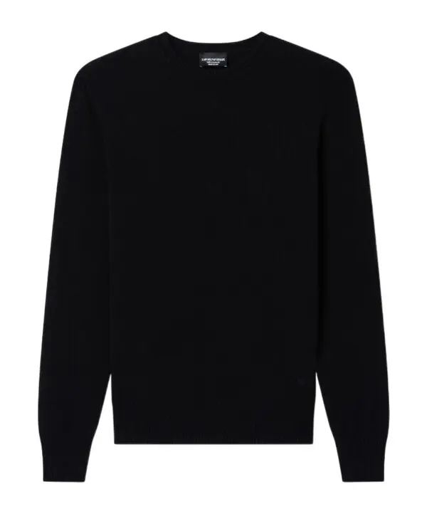 Emporio Armani Plain-knit Pure Cashmere Jumper - Black