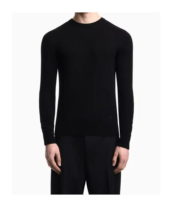 Emporio Armani Plain Knit Pure Cashmere Jumper