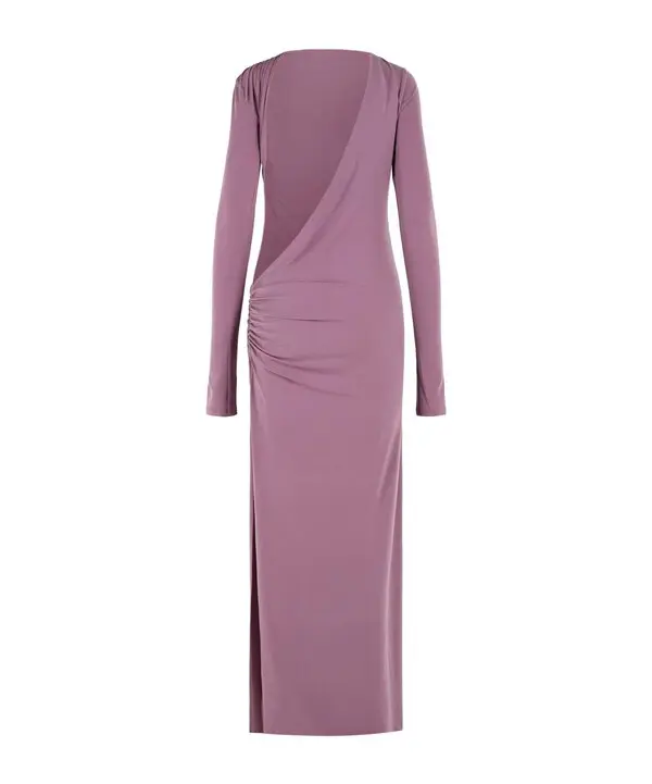 Andamane Long Sleeve Gathered Maxi Dress - Liliac
