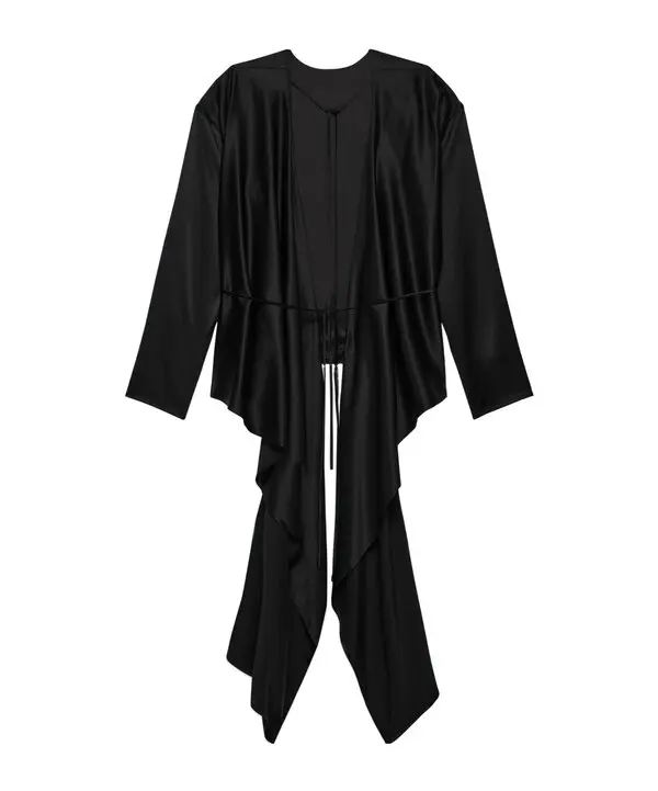 Helmut Lang Long-sleeve Draped Scarf Top