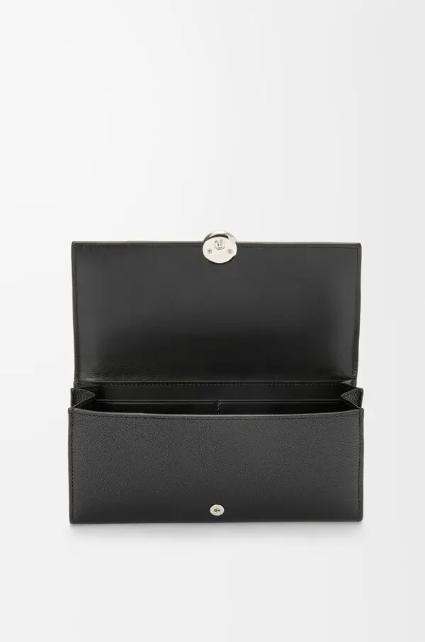 Loewe Pebble Continental Wallet In Mini Grain Calfskin