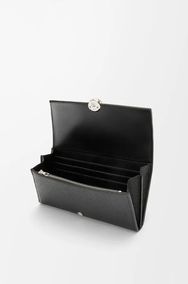 Loewe Pebble Continental Wallet In Mini Grain Calfskin
