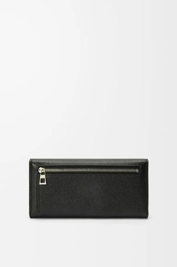 Loewe Pebble Continental Wallet In Mini Grain Calfskin