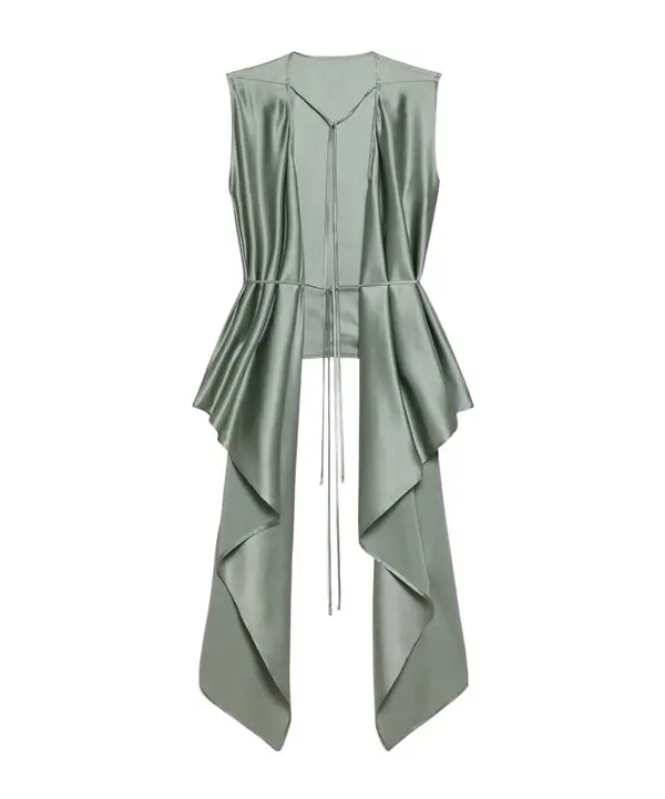 Helmut Lang Draped Scarf Top - Gray