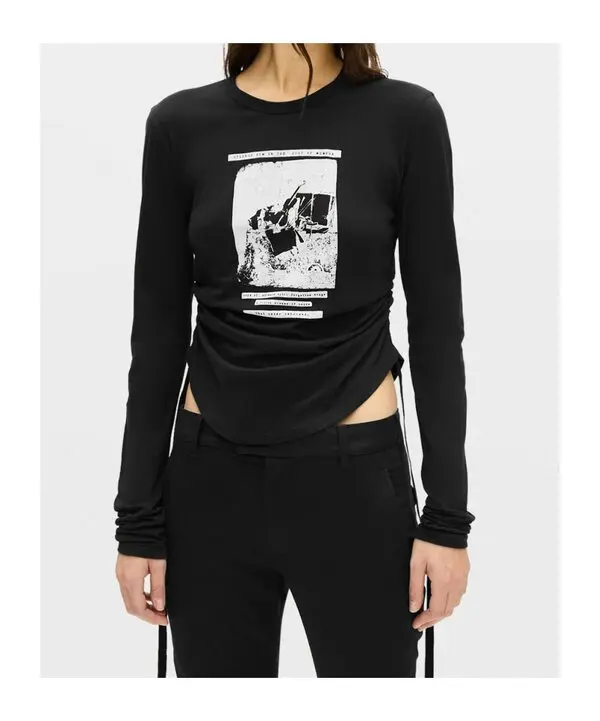 ANN DEMEULEMEESTER Dot Graphic-print Ruched Top