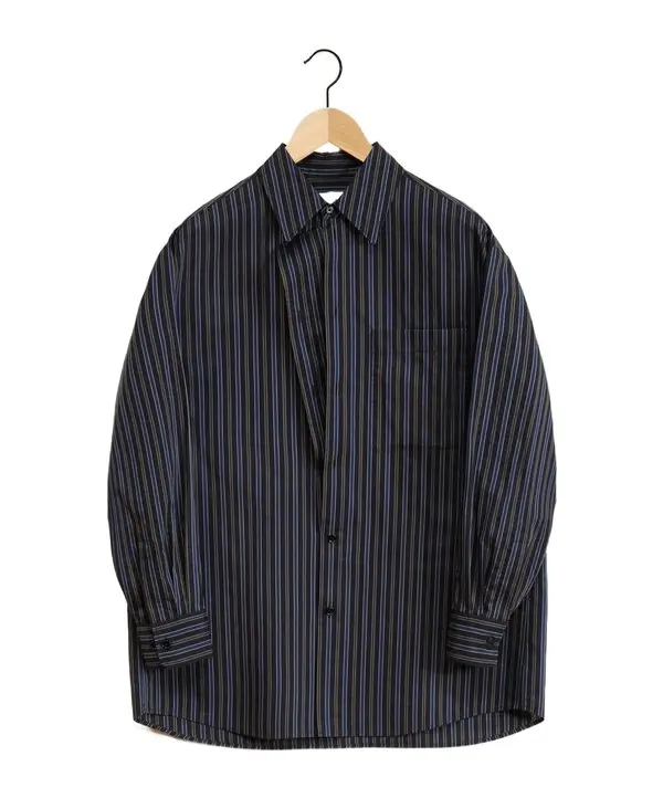 LEMAIRE Striped Button-up Shirt - Brown/ocean