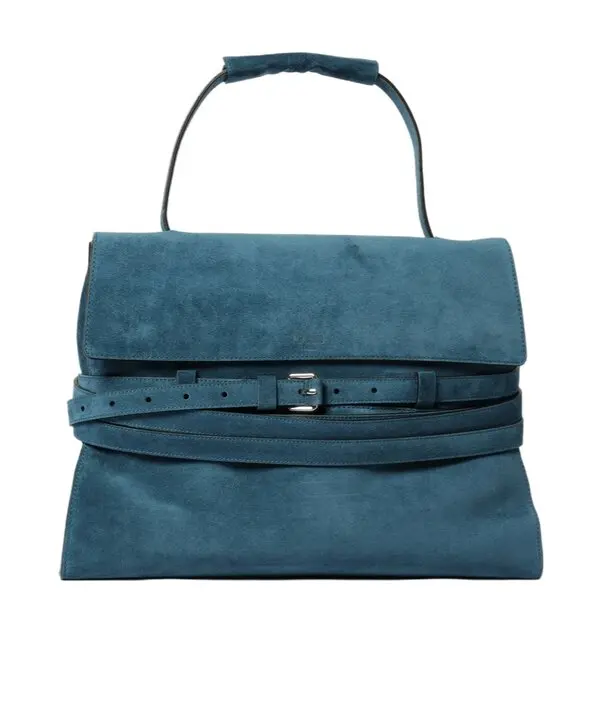 Moschino Buckle-detail Suede Tote Bag