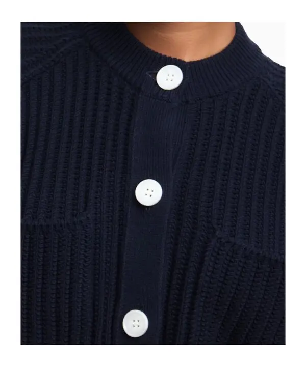 Emporio Armani Fisherman's Rib Knit Cardigan