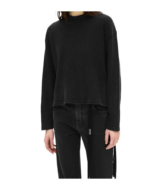 ANN DEMEULEMEESTER Nikita Graphic-print Long-sleeve T-shirt - Faded Black